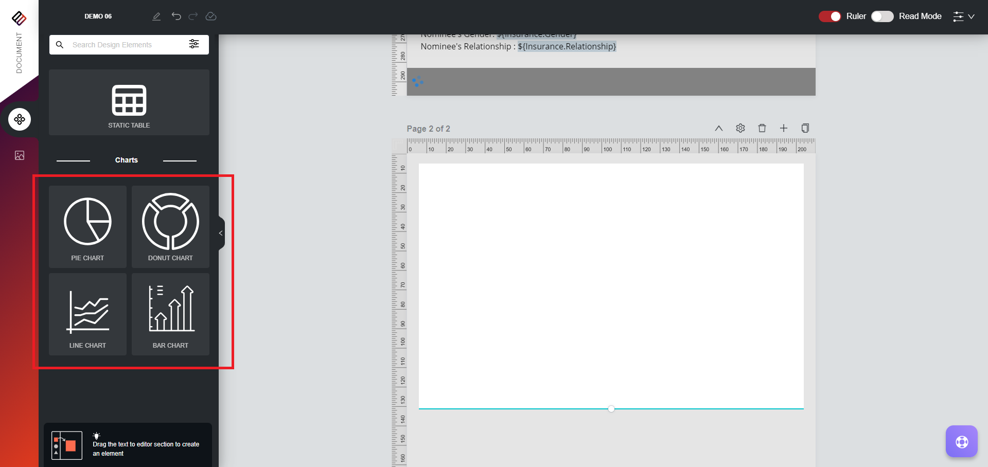 Adding Charts to a Document