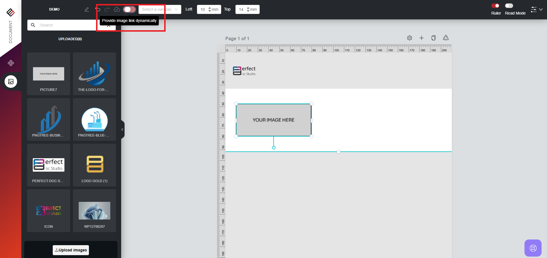 Adding Dynamic Images to a Document
